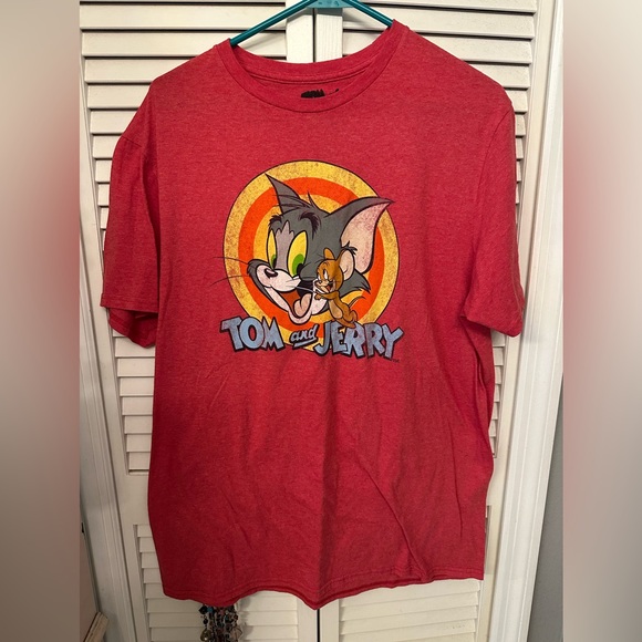 Tops | Tom And Jerry Red Graphic Tshirt | Poshmark